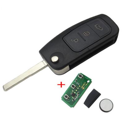 China 3 Buttons 433 mhz ID60/4D60 Chip Folding Flip Fob Remote Car Key For Ford Focus Mondeo Fiesta for sale