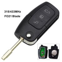 China 3 Buttons 433 mhz ID60/4D60 Chip Folding Flip Fob Remote Car Key For Ford Focus Mondeo Fiesta for sale