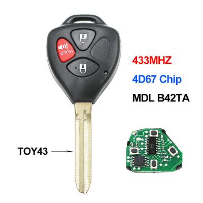 China 3-Button Smart Key For Toyota Hilux 2005 -2010 FCC ID: B42TA for sale