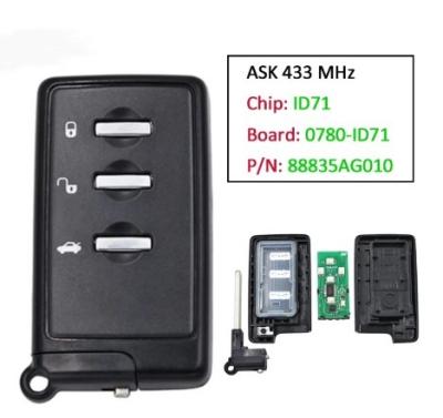 China Smart Remote 3 Button 433MHz ID71 271451-0780 DENSO 14ACA For Subaru Impreza Forester Legacy 2007-2014 for sale