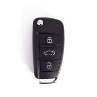 China Q7 A6 3 Buttons Flip Key Car Remote Replacement Smart Entry Car Key Case for sale