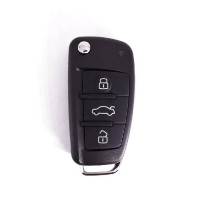 China Q7 A6 3 Buttons Flip Key Car Remote Replacement Smart Entry Car Key Case for sale