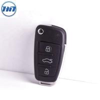 China Q7 A6 3 Buttons Flip Key Car Remote Replacement Smart Entry Car Key Case for sale