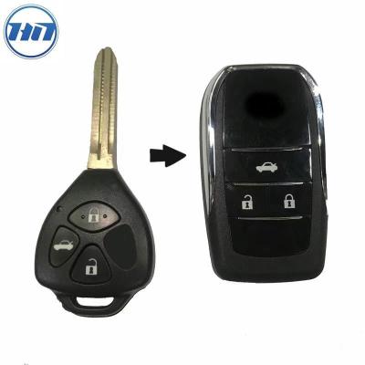 China Excellent T-oyata 3 Buttons modified fold Remote Car Key Shell Auto Parts case replacement for sale