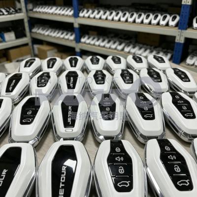China Original Smart Chery Jetour 433MHz 4 Buttons  4A Chip keyless FOB replacement car key  SUV White color for sale