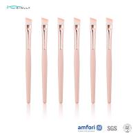 China Professional Inclined Flat Angled Eyebrow Brush Plastic Handle Women Cosmetic 1pc for sale