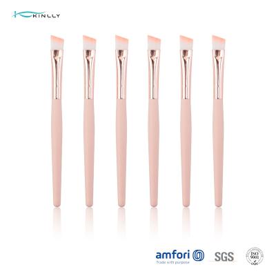 China Professional Inclined Flat Angled Eyebrow Brush Plastic Handle Women Cosmetic 1pc for sale