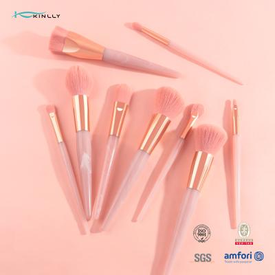 China Aluminum Ferrule Premium Makeup Brush Set 9pcs Synthetic Hair OEM for sale