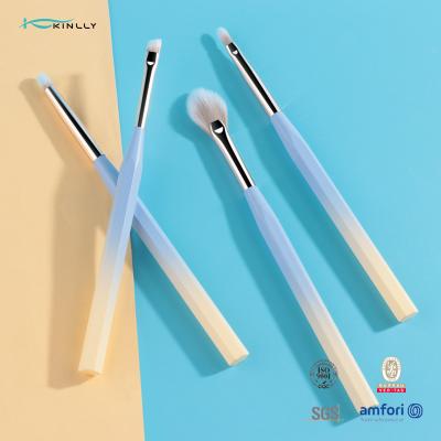 China 4PCS Synthetic Hair Makeup Brush Cruelty Free Plastic Handle Aluminum Ferrule for sale