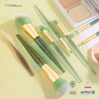 China Rhinestone Glitter Crystal Plastic Makeup Brushes OEM Vegan Artist 7pcs Makeup Brush Set for sale