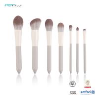China 7PCS Wooden Handle Makeup Brushes Synthetic Hair Aluminum Ferrule OEM for sale