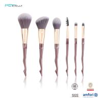 China Professional 6PCS Plastic Makeup Brush Set Synthetic Hair For Blush Foundation Eye Shadow for sale