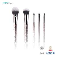 China Travel 5 Piece Makeup Brush Set Plastic Handle For Powder Foundation Concealer Eye Shadow for sale