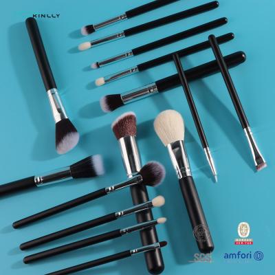 China Black Powder Makeup Brushes Set With Foundation Eyeshadow Fluffy for sale