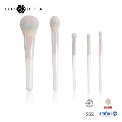 China 5pcs Travel Makeup Brush Set With Nylon Hair Aluminium Ferrule OEM for sale