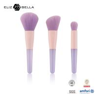 China 3pcs Travel  Makeup Brush Set Transparent Plastic Handle Aluminum Ferrule for sale