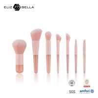 China 7pcs Clear Plastic Handle Synthetic Hair Makeup Brush Gift Set Cosmetic Brush Set for sale