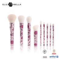China 9pcs Beauty Synthetic Hair Cosmetic Brush Set Full Rolling Printing Metal Handle for sale