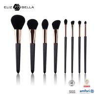 China Classic Black Synthetic Hair Makeup Brush Golden Aluminium Ferrule Easy To Clean for sale