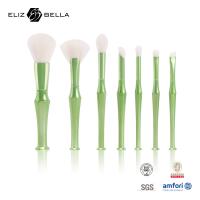 China 7pcs Special Plastic Handle Make Up Brush White Nylon Hair Cosmetic Brush Aluminium Ferrule for sale