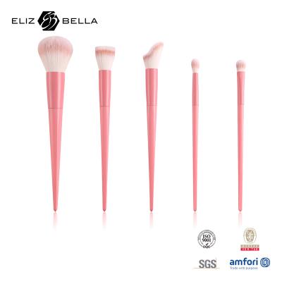 China Customizable Face Travel Makeup Brush Set With Plastic Handle And Aluminium Ferrule for sale