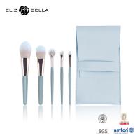 China 5pcs Mini Makeup Brush Gift Set Plastic Handle Cosmetic Case With Nylon Hair for sale
