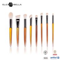 China 8pcs Plastic Handle Cosmetic Brush Sets Shiny Aluminium Ferrule Nylon Hair Makeup Brush for sale