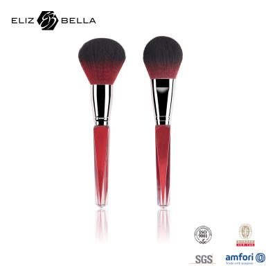 China Makeup Large Powder Brush Plastic Handle Soft Synthetic Hair Private Label Face Brush for sale