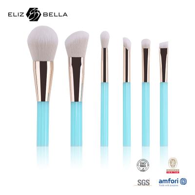 China 6pcs Mini Size Aluminium Ferrule Cosmetic Brushes OEM Design for sale