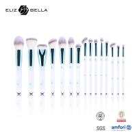 China Customizable Travel Makeup Brush Set With Clear Plastic Handle And Aluminium Ferrule PVC Packaging Boxes for sale
