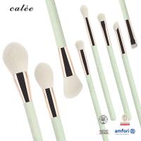 China 8pcs Plastic Handle Travel Makeup Brush Set Synthetic Hair And Aluminium Ferrule With PVC Package Box for sale