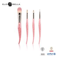 China 4pcs Travel Makeup Brushes With 100% Synthetic Hair And Plastic Handle With Special Tail Handle for sale
