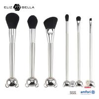 China Cat Shape Plastic Handle Design Makeup Tools With 100% Synthetic Hair Shiny Aluminium Ferrule for sale