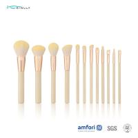China 12pcs Aluminium Ferrule Wooden Handle Makeup Brushes for sale