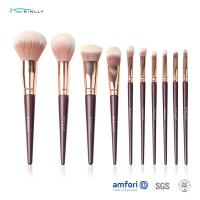 China Synthetic Hair 12pcs Wooden Handle Makeup Brushes for sale