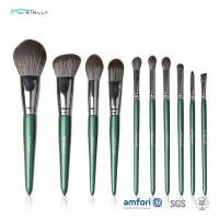 China 10PCS OEM Wooden Handle Makeup Brushes For Smudge for sale