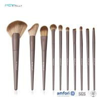 China 10pcs Aluminium Ferrule Full Face Makeup Brush Set for sale