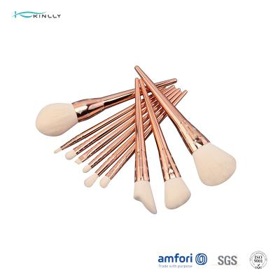 China Aluminum Ferrules Poly Bag 10 Piece Makeup Brush Set for sale