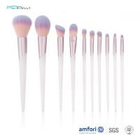 China Beveling Aluminium Ferrule Plastic Makeup Brushes for sale