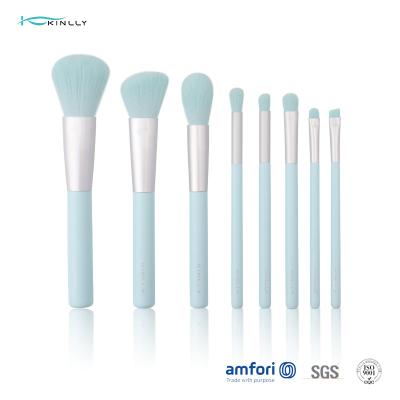 China Wooden Handle BSCI 8pcs Private Label Makeup Brush Set for sale
