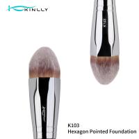 China Single Synthetic Hair Makeup Brush Foundation Copper Ferrule Face Brushes K103 for sale
