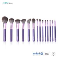 China Opp Bag Purple BSCI 14 Piece Makeup Brush Set for sale