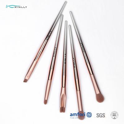 China 5PCS Smudge Aluminum Ferrule Plastic Makeup Brushes for sale