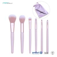 China 6PCS Aluminum Ferrule Pink Handle Makeup Brushes for sale