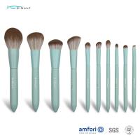 China Wooden Handle 10pcs Alu Ferrules Cosmetic Makeup Brush Set for sale