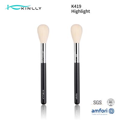 China Wooden Handle Goat Hair 1pcs Blush Makeup Brushes for sale