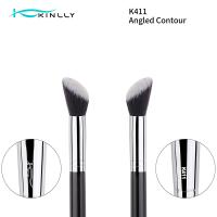 China Nylon Hair Copper Ferrule Angled Makeup Brushes for sale