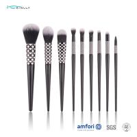China BSCI 9PCS Wooden Handle Makeup Brushes With Synthetic Hair for sale