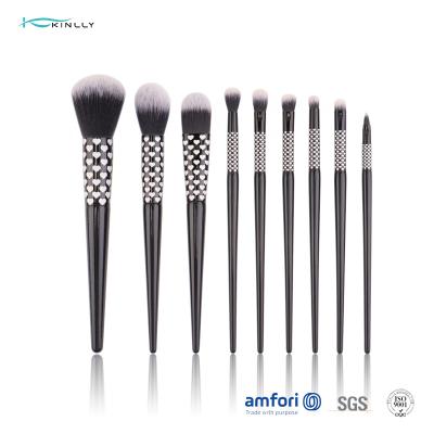 China BSCI 9PCS Wooden Handle Makeup Brushes With Synthetic Hair for sale