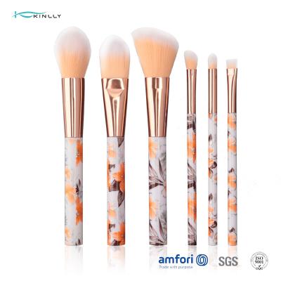 China 6 PCS Synthetic Hair Aluminum Ferrule Travel Makeup Brush Set for sale